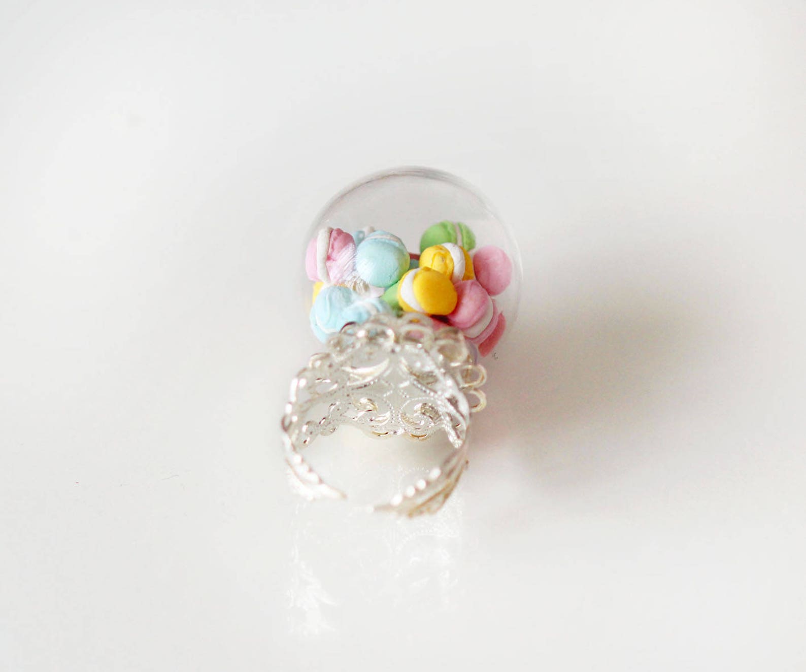 Macaron Ring Macaroon Ring macaron Glass Ball Ring - Etsy