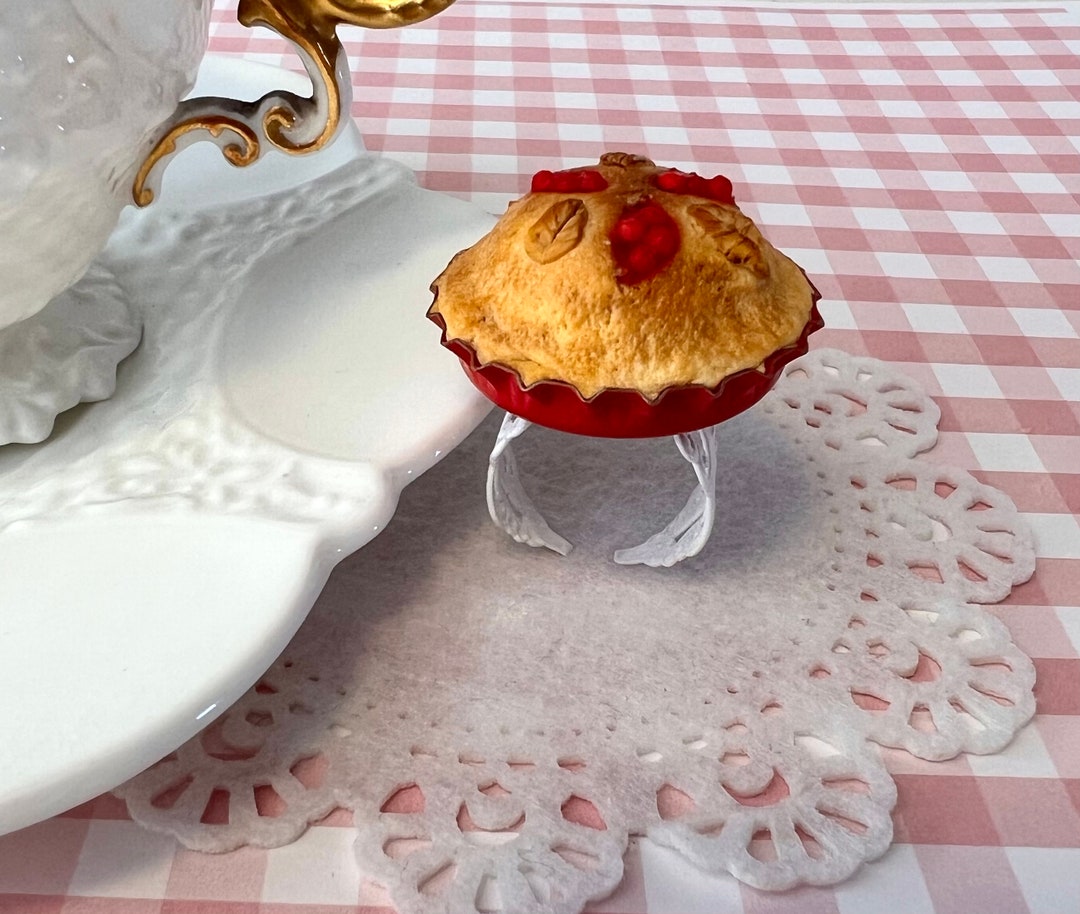 Cherry Pie Ring - Cherry Jewelry - Food Jewelry - Cherry Cake Jewelry ...