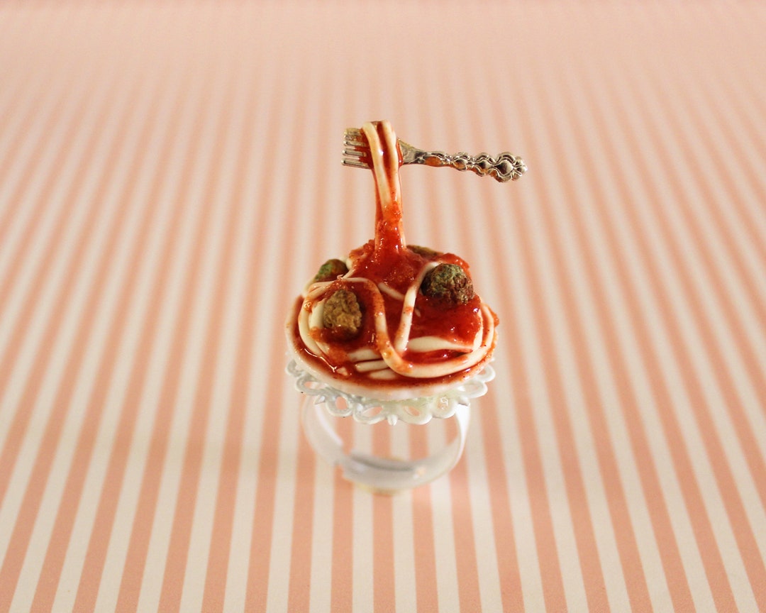 Spaghetti Ring Italian Food Jewelry Food Ring Kawaii Ring Miniature ...