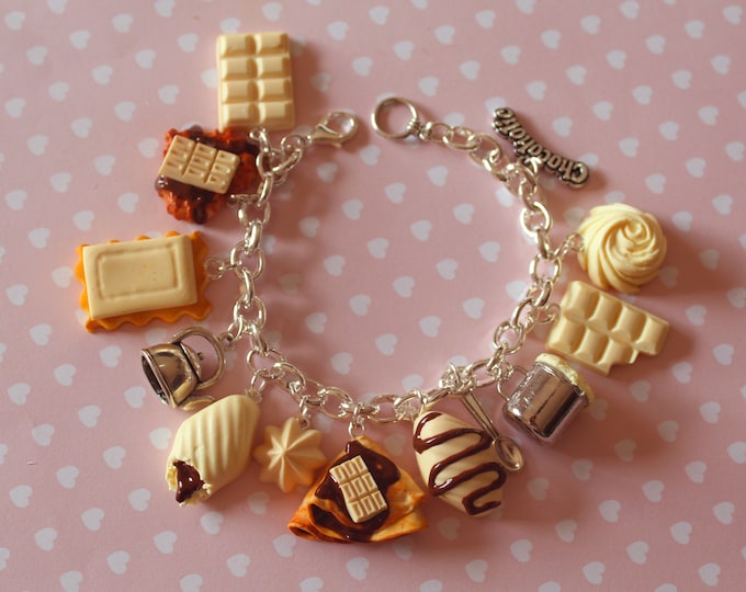 Chocolate Charm Bracelet White Chocolate Lover Gift chocolate Candy ...