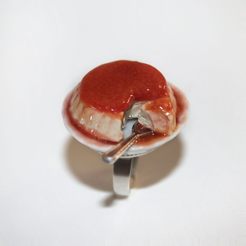 Caramel Pudding Ring Flan ring Food Ring Miniature Food | Etsy