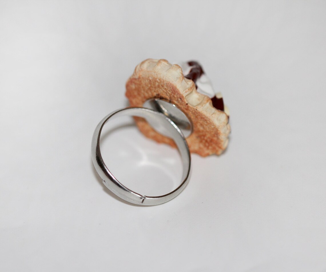 Chocolate Waffle Ring Food Ring Kawaii Ring Heart Waffle - Etsy