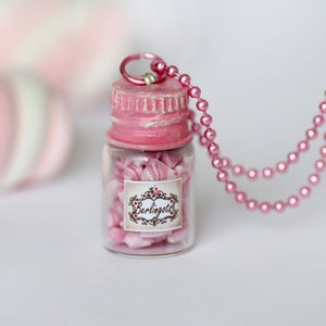Pink Candy Jar Necklace - Bottle Necklace - Kawaii Necklace - Candy Jar ...