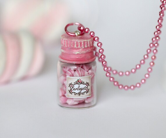 Pink Candy Jar Necklace-Bottle Necklace-Kawaii Necklace-Candy | Etsy