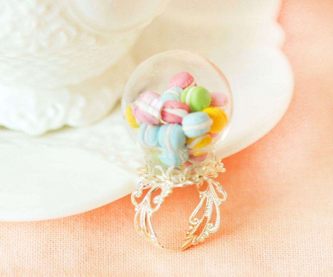 Macaron Ring Macaroon Ring macaron Glass Ball Ring - Etsy
