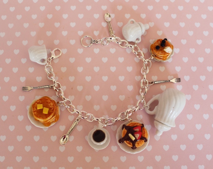 Breakfast Bracelet - Food Bracelet - Pancake Bracelet - Coffee Jewelry ...