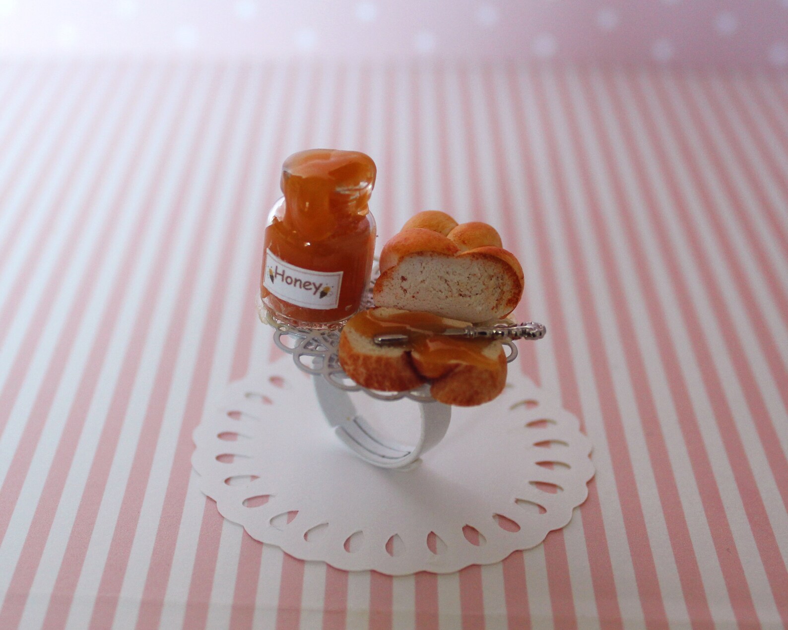 Breakfast Ring - Honey Ring - Food Ring - Miniature Food Jewelry - Etsy