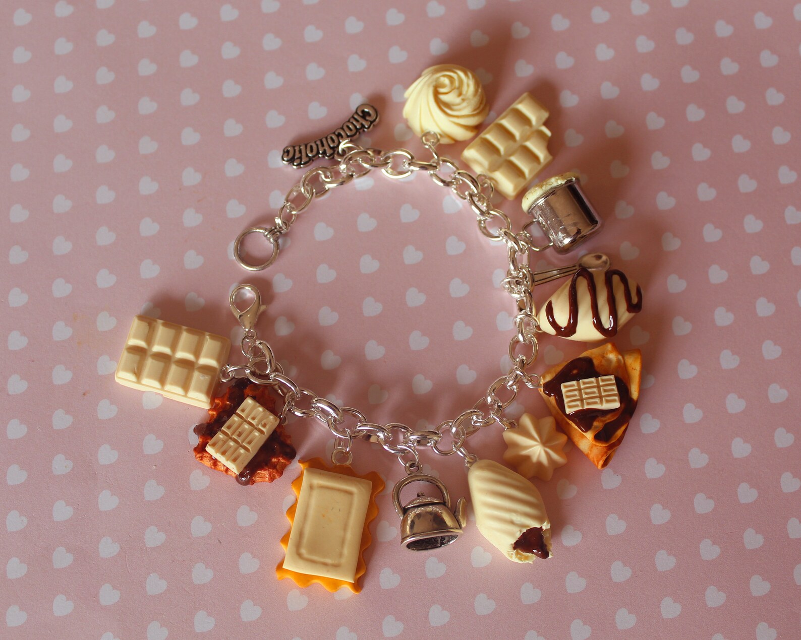 Chocolate Charm Bracelet White Chocolate Lover Gift - Etsy