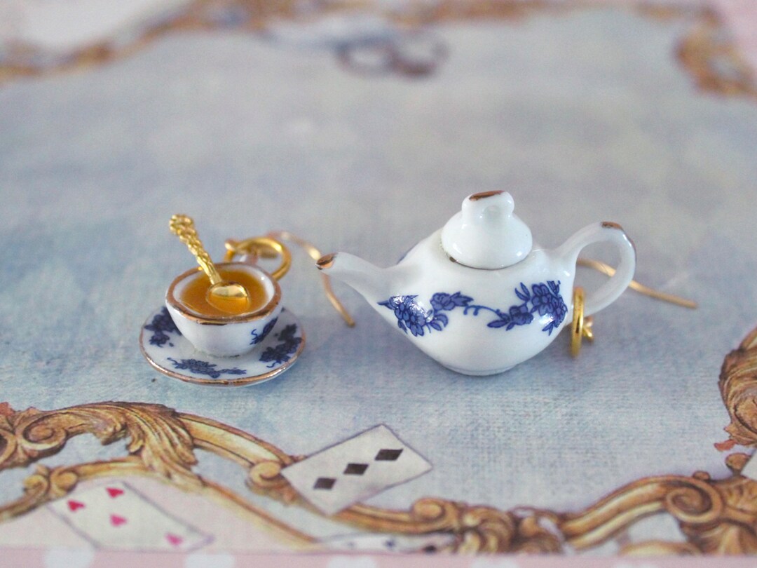 Tea Party Earrings- Tea Set Earrings- Teapot Earrings - Tea Party ...