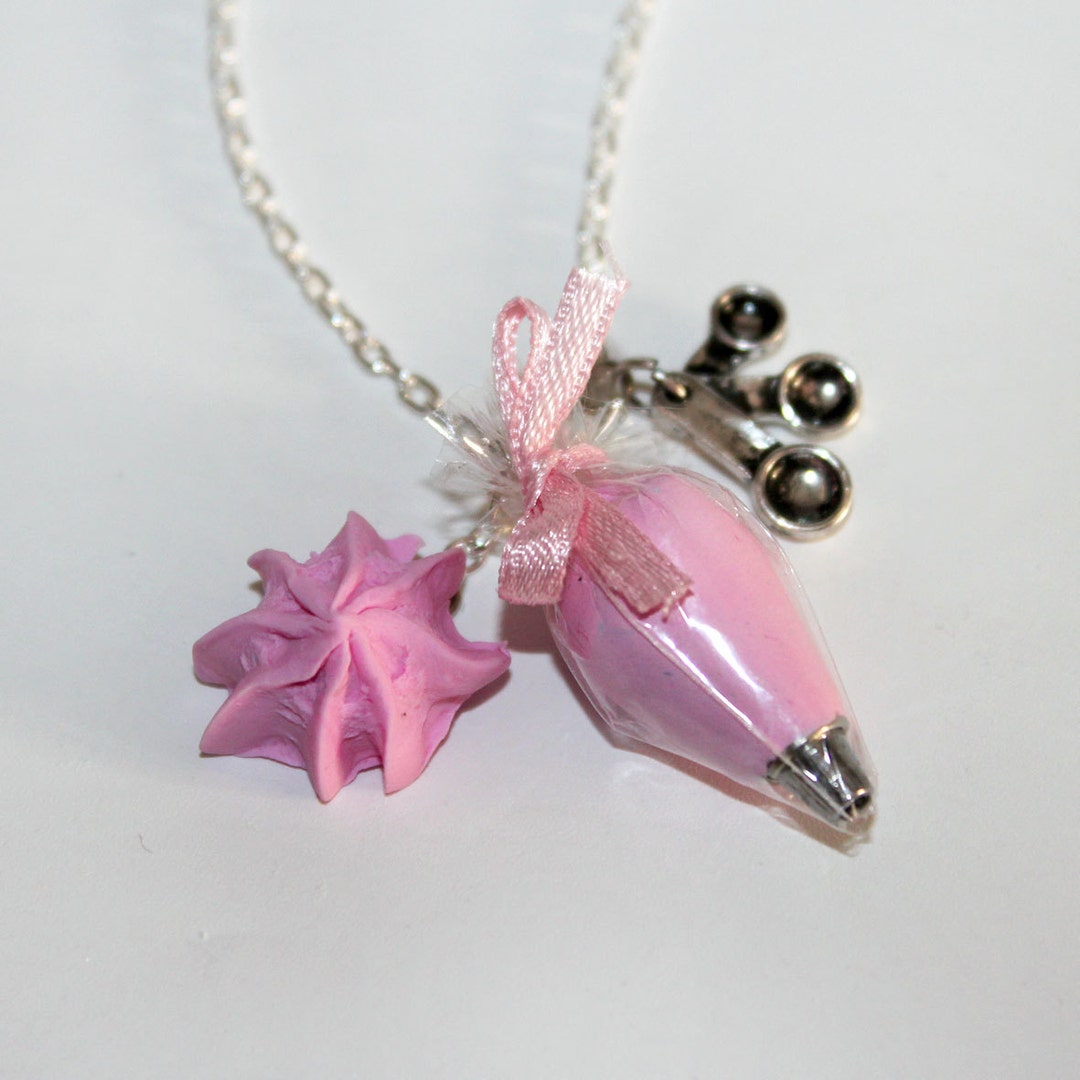 Pink Frosting Bag Necklace Bakery Necklace Kawaii Necklace - Etsy
