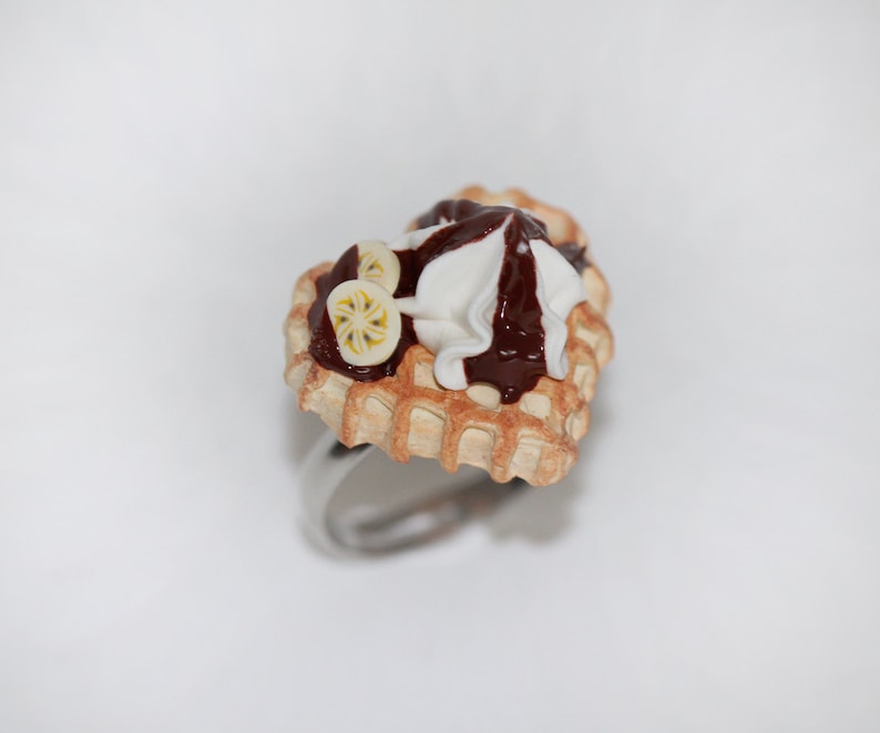 Chocolate Waffle Ring Food Ring Kawaii Ring Heart Waffle - Etsy