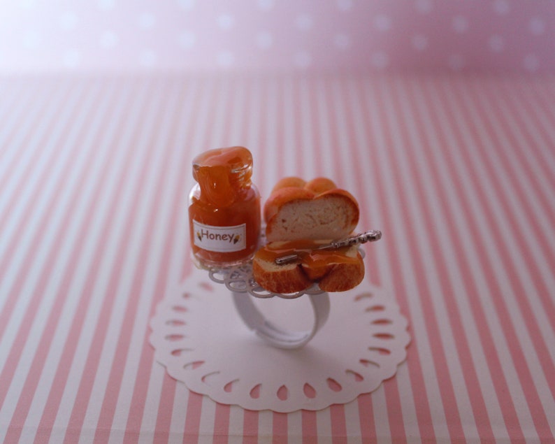 Breakfast Ring - Honey Ring - Food Ring - Miniature Food Jewelry - Etsy