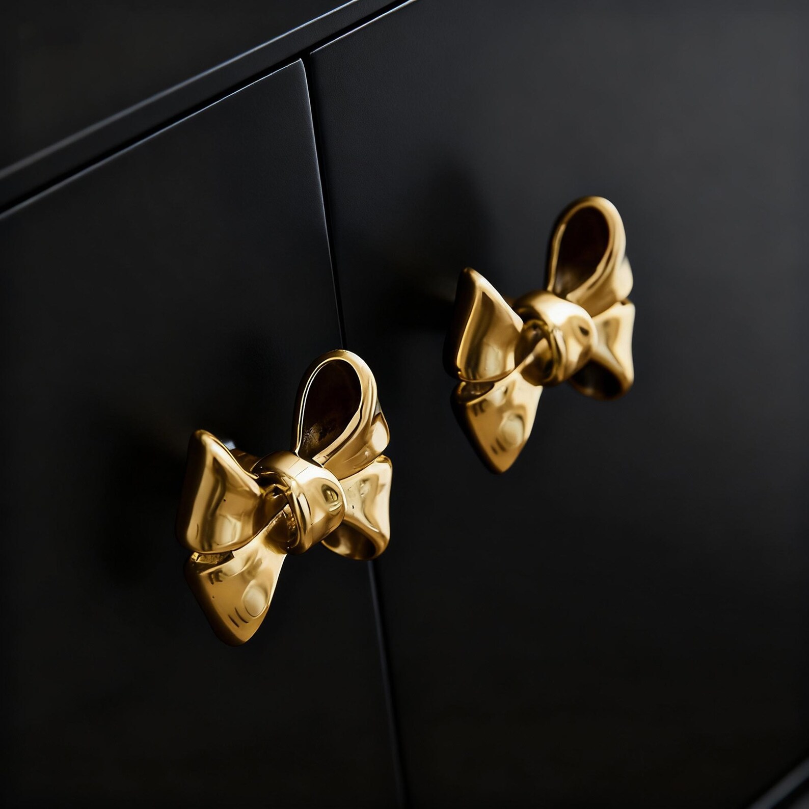 Brass Bow Knob: Dresser Drawer Hardware, Sleek Kitchen Cabinet Accent ...