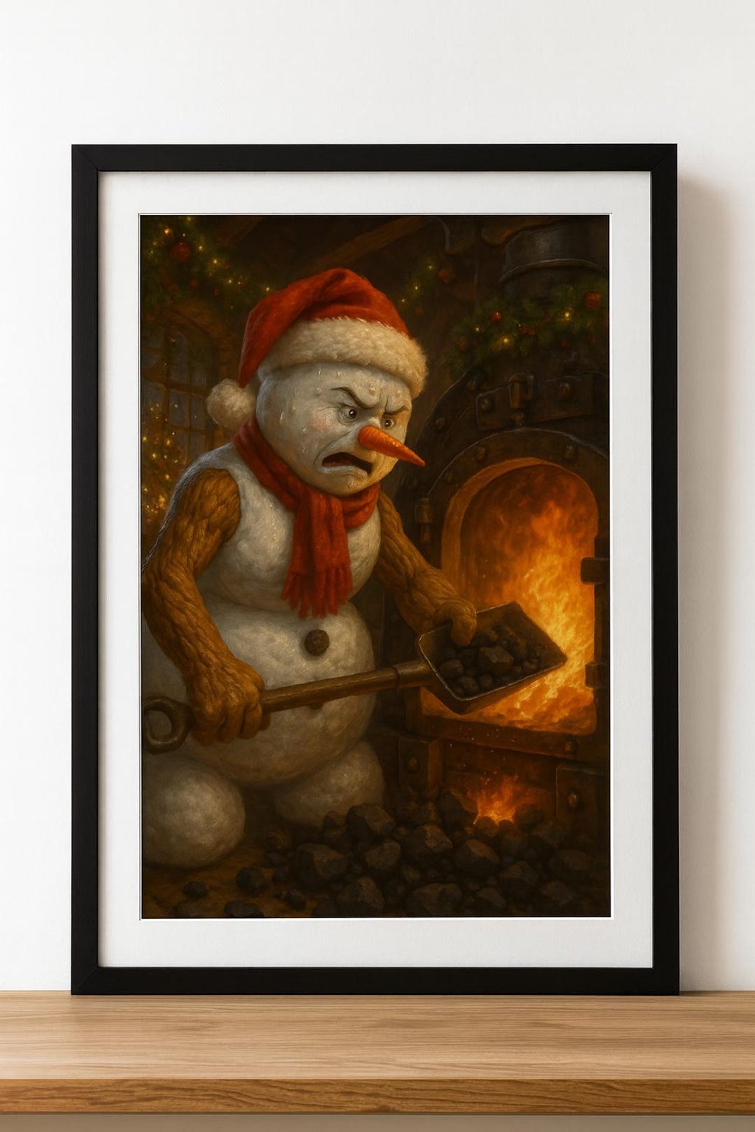 Angry Snowman Art Print • Funny Christmas Poster • Melting Snowman ...