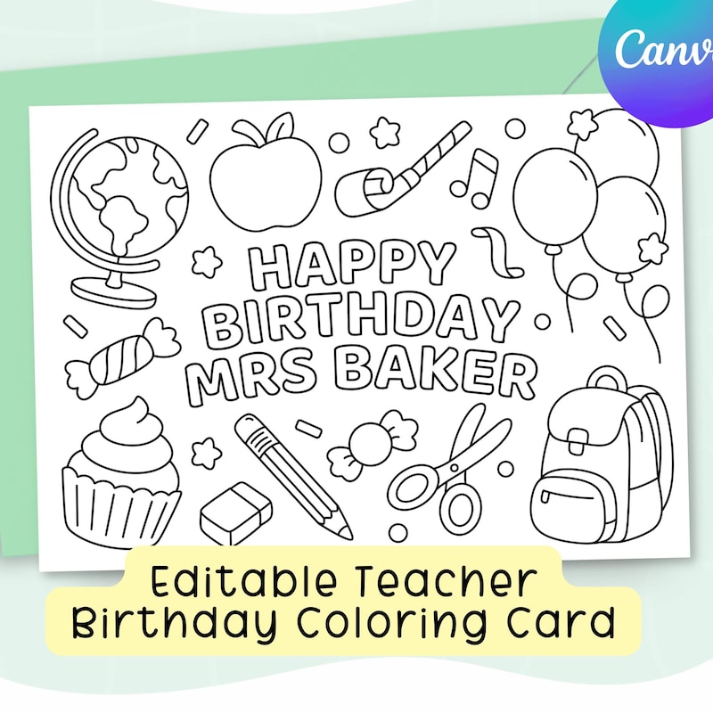Teacher Birthday Card - Etsy