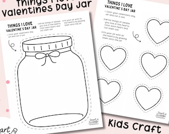 Things I Love Valentine’s Day Jar Craft for Kids or Classroom Activity ...