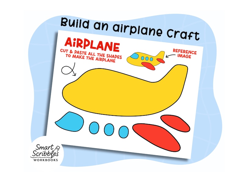 Build an Airplane and Car Cut and Paste Craft for Kids, Prek to 2nd ...