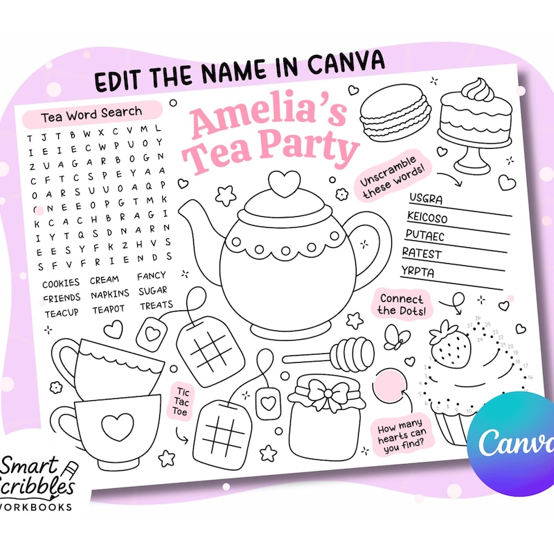 Tea Party Kids Placemat - Etsy