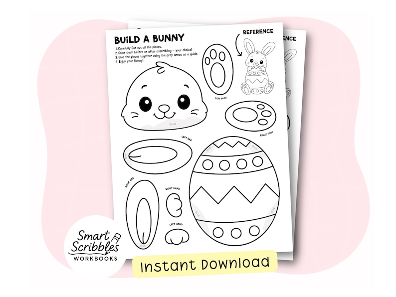 Build a Bunny Cut and Paste Easter Craft Kids | Classroom Activity ...