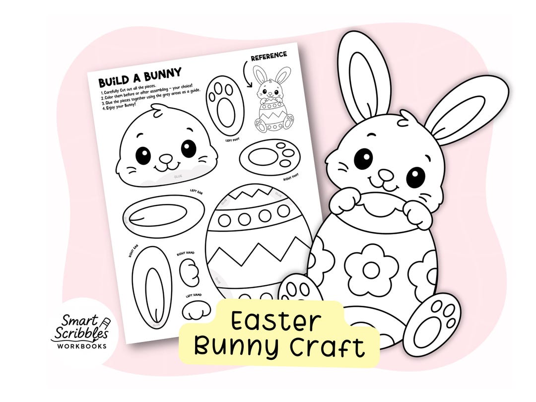 Easter Bunny Craft Printable | Easter Cut and Paste Classroom Activity ...