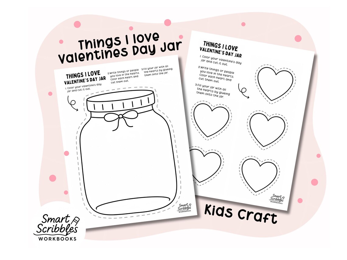 Things I Love Valentine’s Day Jar Craft for Kids – Classroom Activity ...