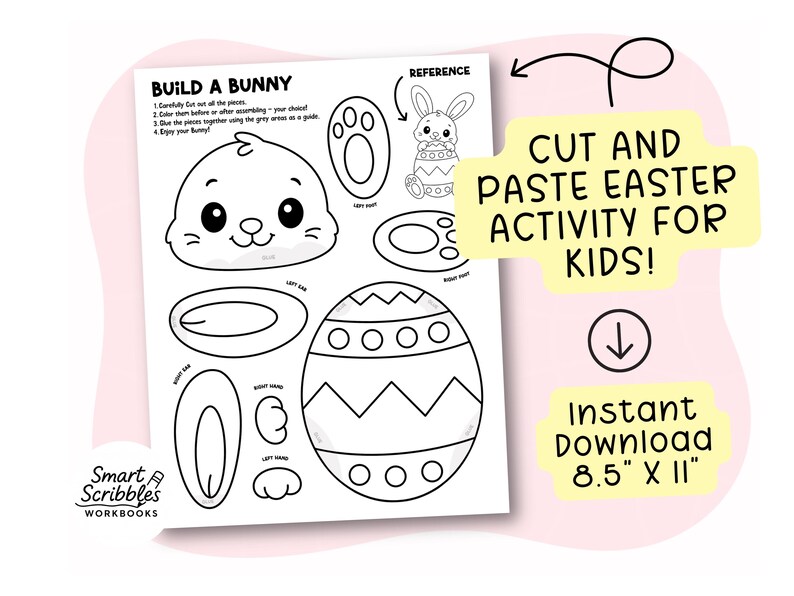 Build a Bunny Cut and Paste Easter Craft Kids | Classroom Activity ...