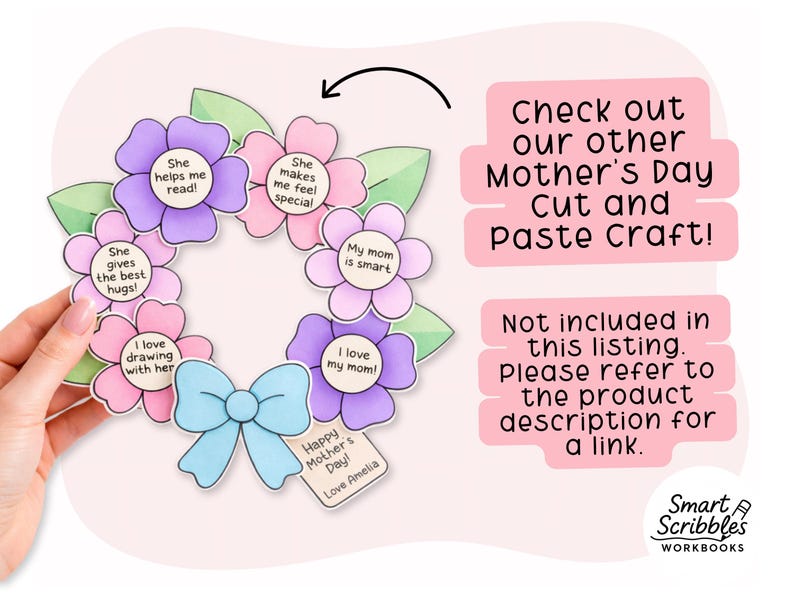 Mother’s Day Paper Flower Bouquet Craft | Printable Cut & Paste Mother ...