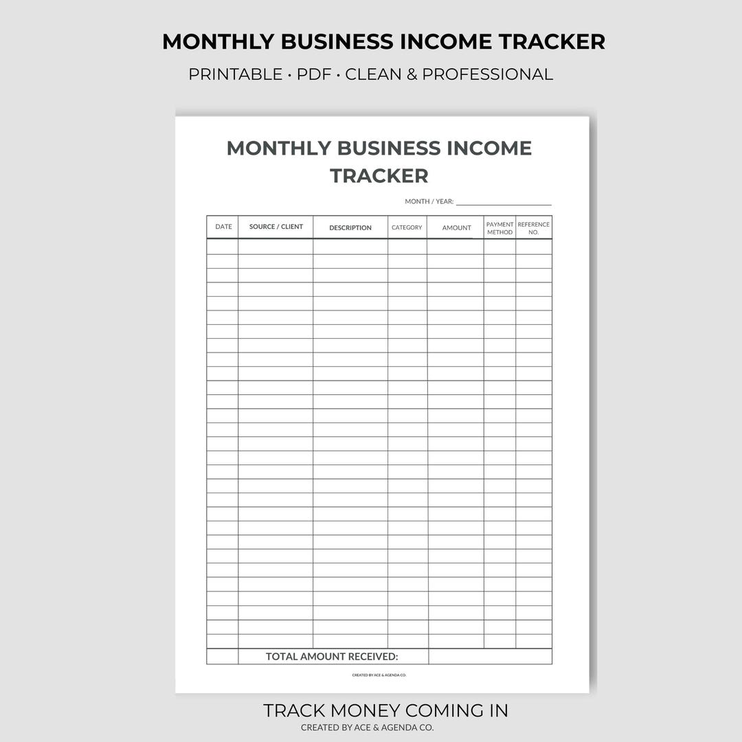 Monthly Expense Tracker Printable | Small Business Expense Log (PDF) - Etsy