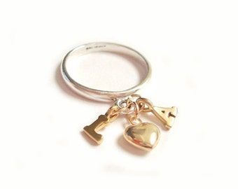 Dangle charm ring | Etsy