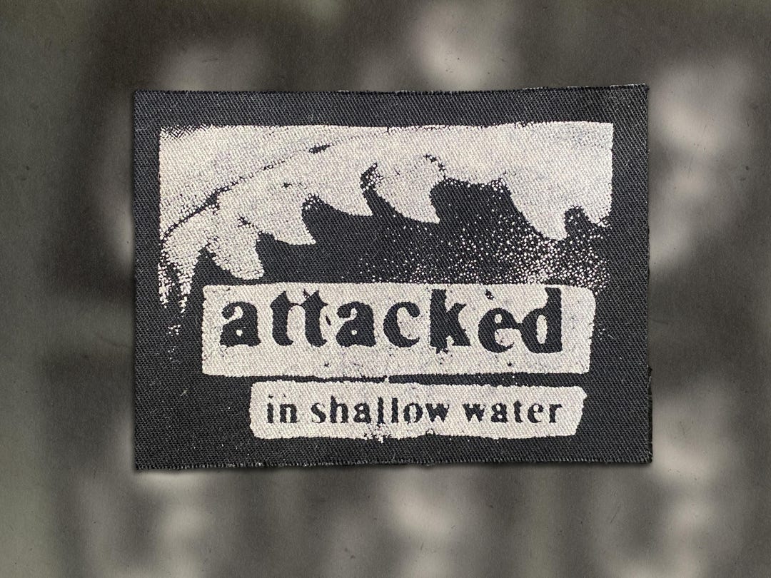 Shark Patch | Attacked in Shallow Water | Printed Patch for Jackets ...