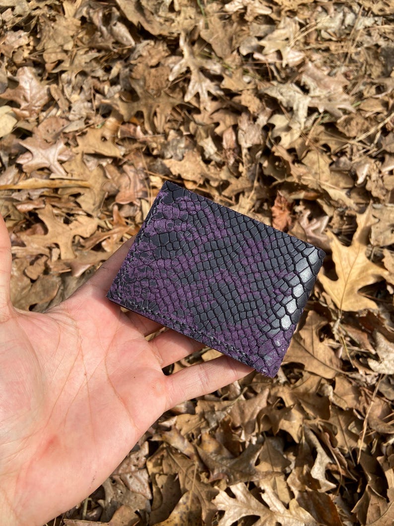 Black/purple Snakeskin Billfold Wallet - Etsy