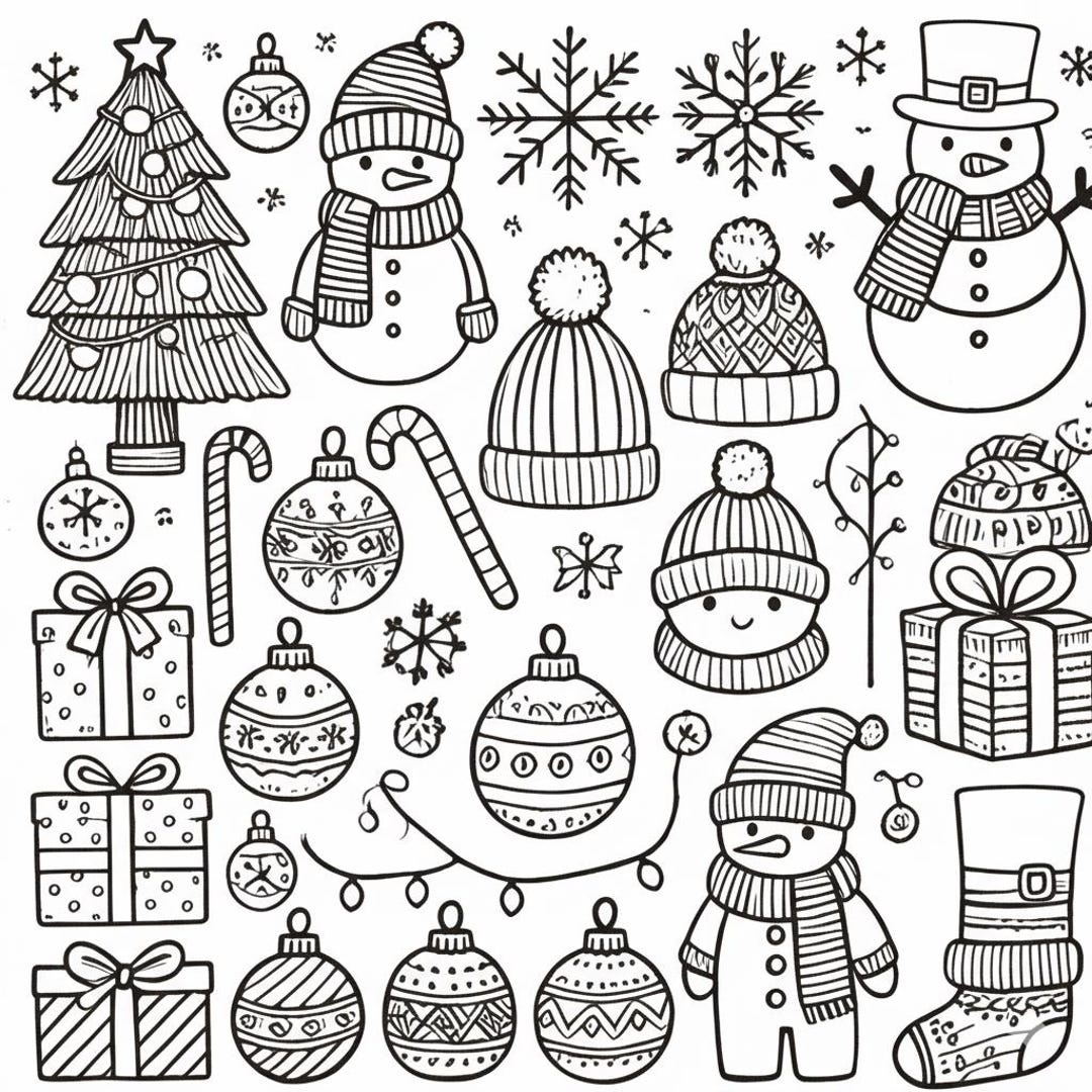 Christmas Coloring Pages - Etsy