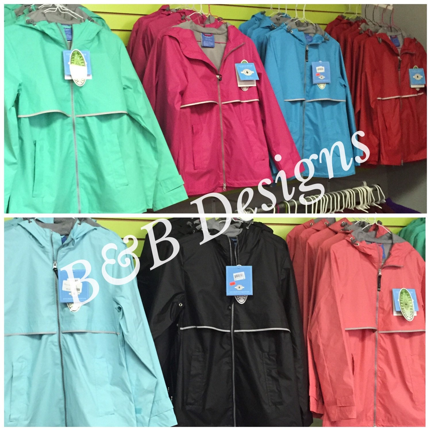 Monogrammed Preppy Rain Jacket With Hood for Women. Wind and - Etsy