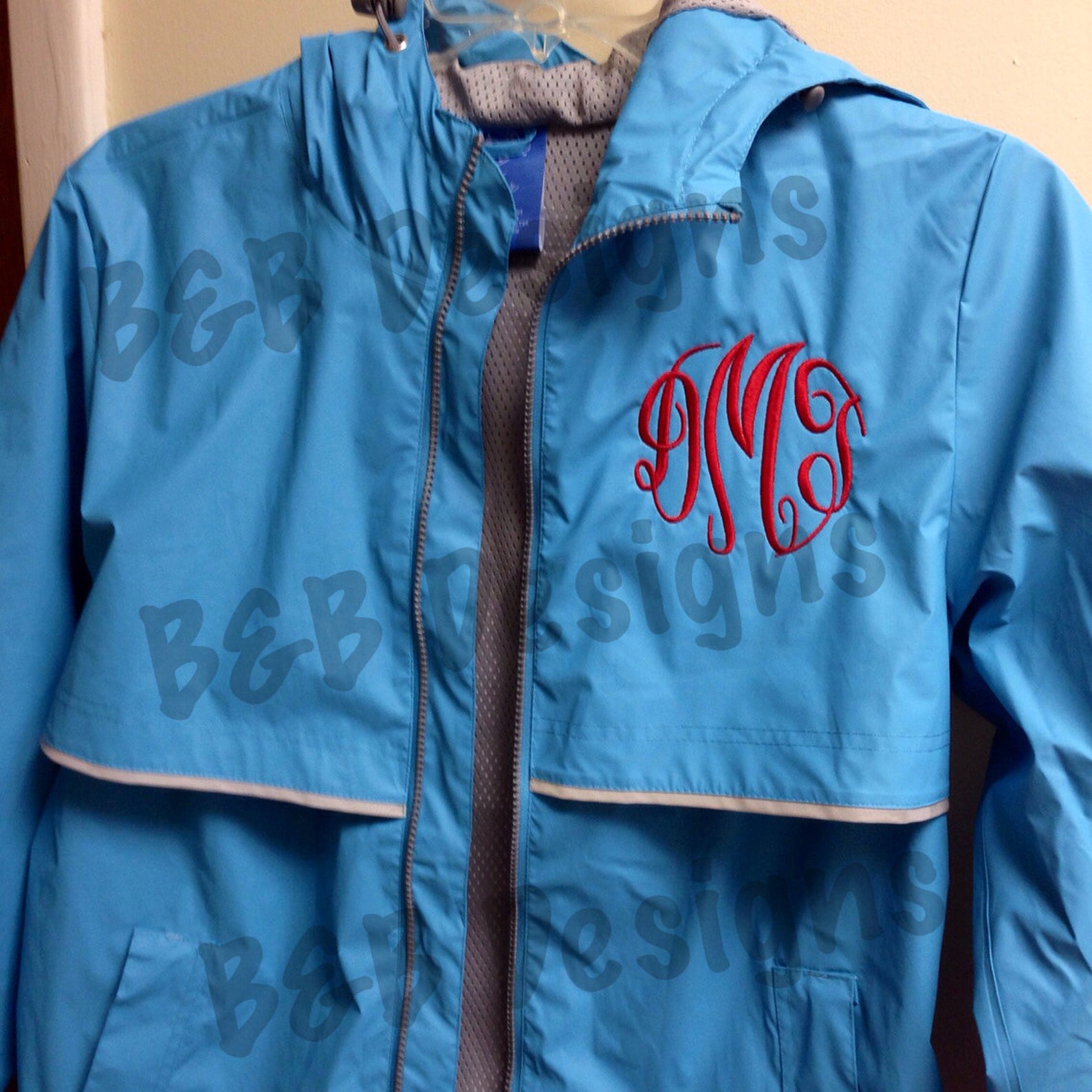 Monogrammed Preppy Rain Jacket With Hood for Women. Wind and - Etsy