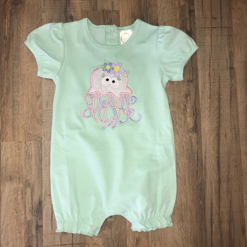 Cute Girly Mint Ruffled Summer Jellyfish Romper. A Must Have - Etsy