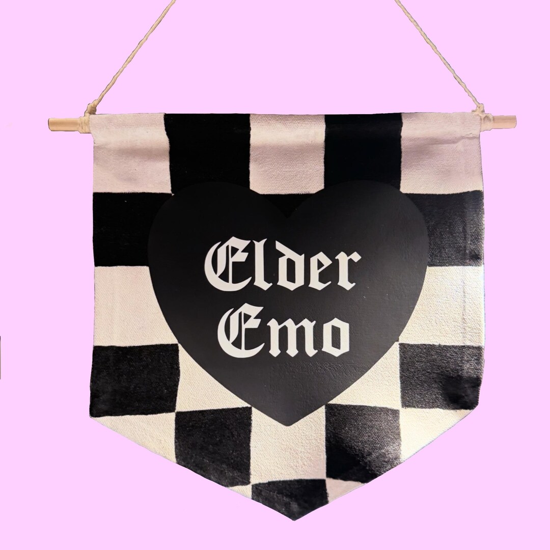 Elder Emo // Painted Canvas Banner // Wall Hanging - Etsy