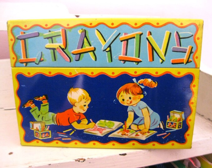 Retro Metal Recipe Box Crayon Box Retro Kids J Chein & Co - Etsy