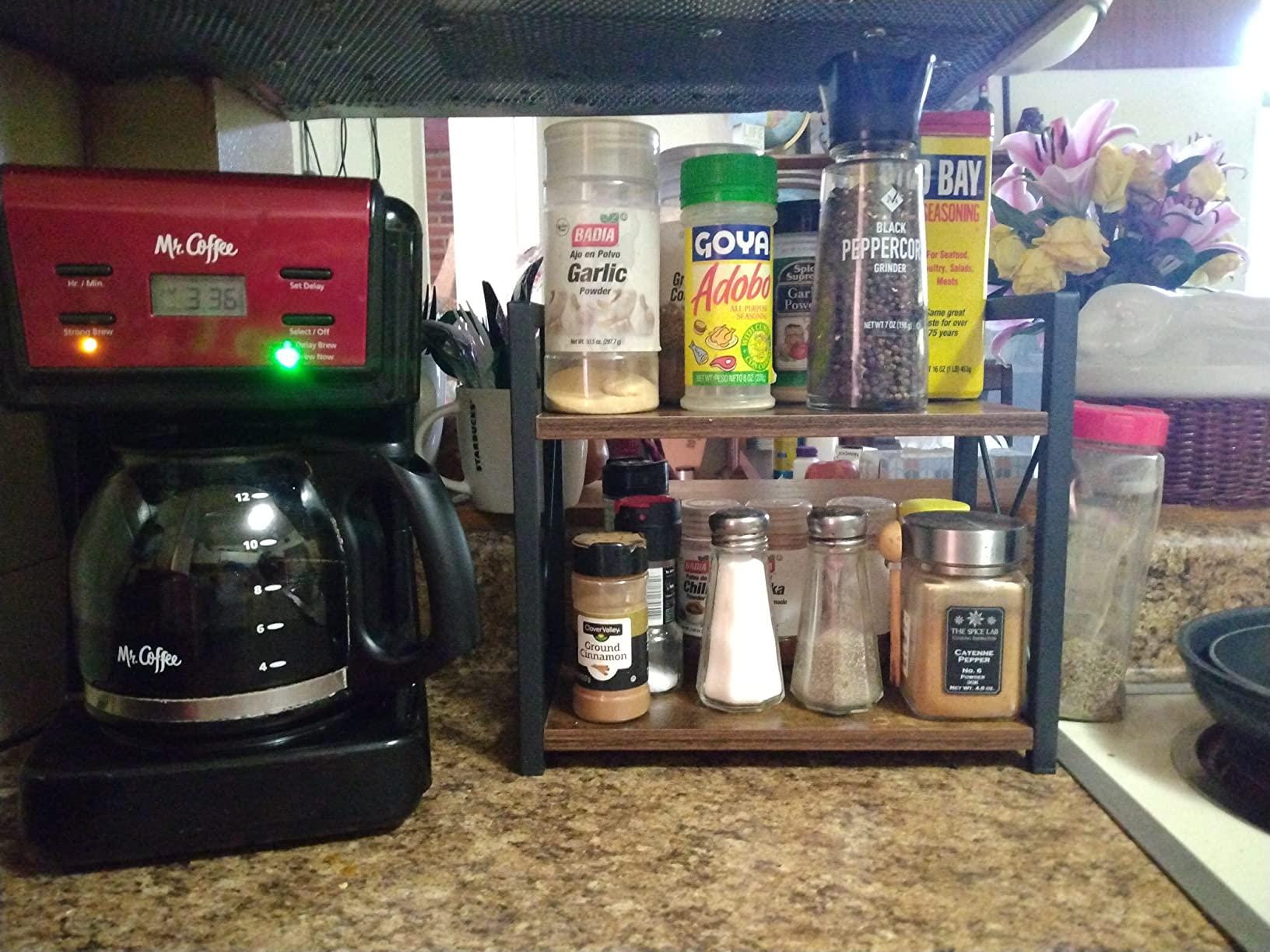 2 Tier Countertop Shelf Organizer – Kitchen Spice Rack & Coffee Counter ...
