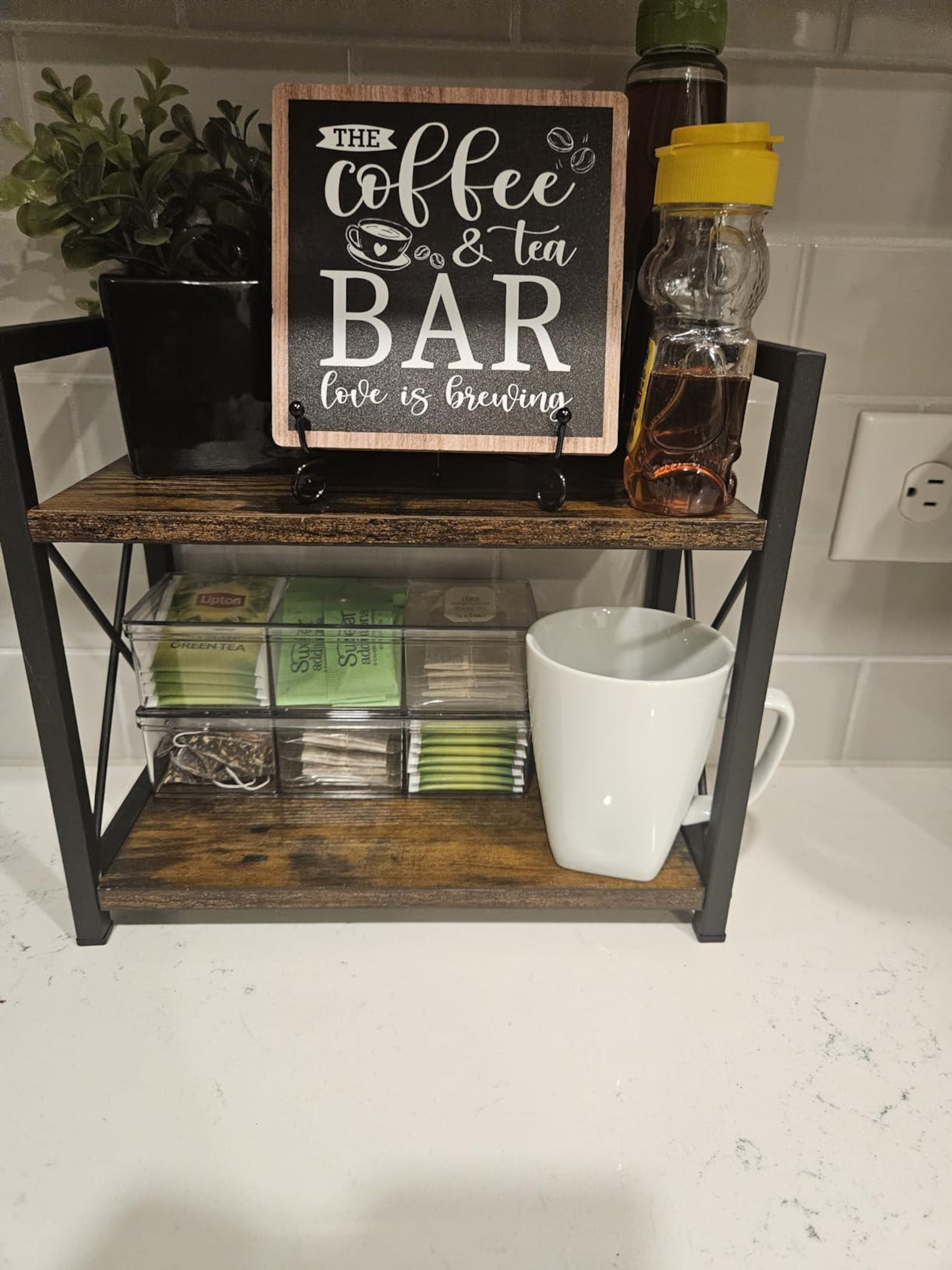 2 Tier Countertop Shelf Organizer – Kitchen Spice Rack & Coffee Counter ...