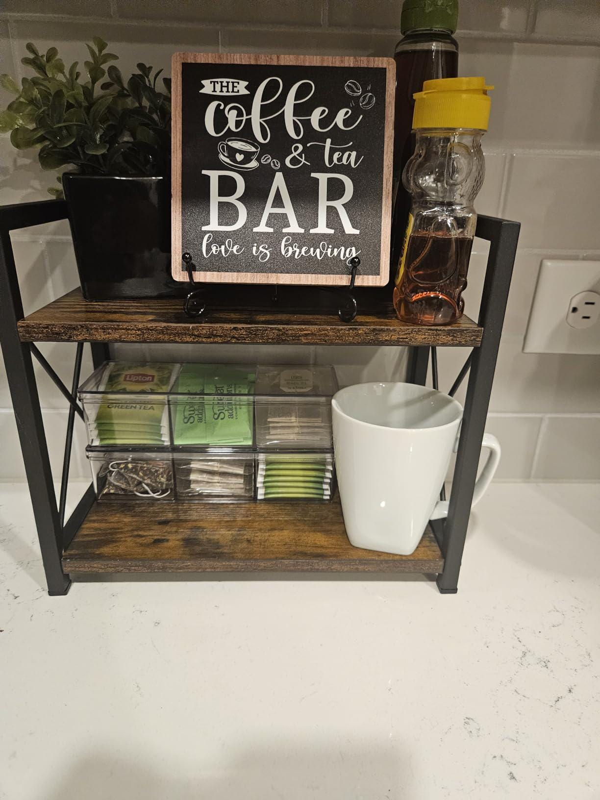 2 Tier Countertop Shelf Organizer – Kitchen Spice Rack & Coffee Counter ...