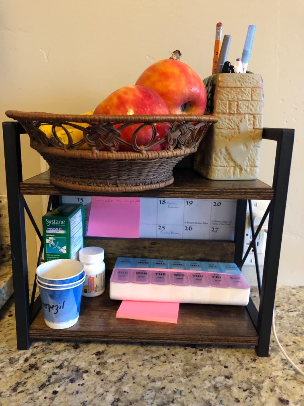 2 Tier Countertop Shelf Organizer – Kitchen Spice Rack & Coffee Counter ...