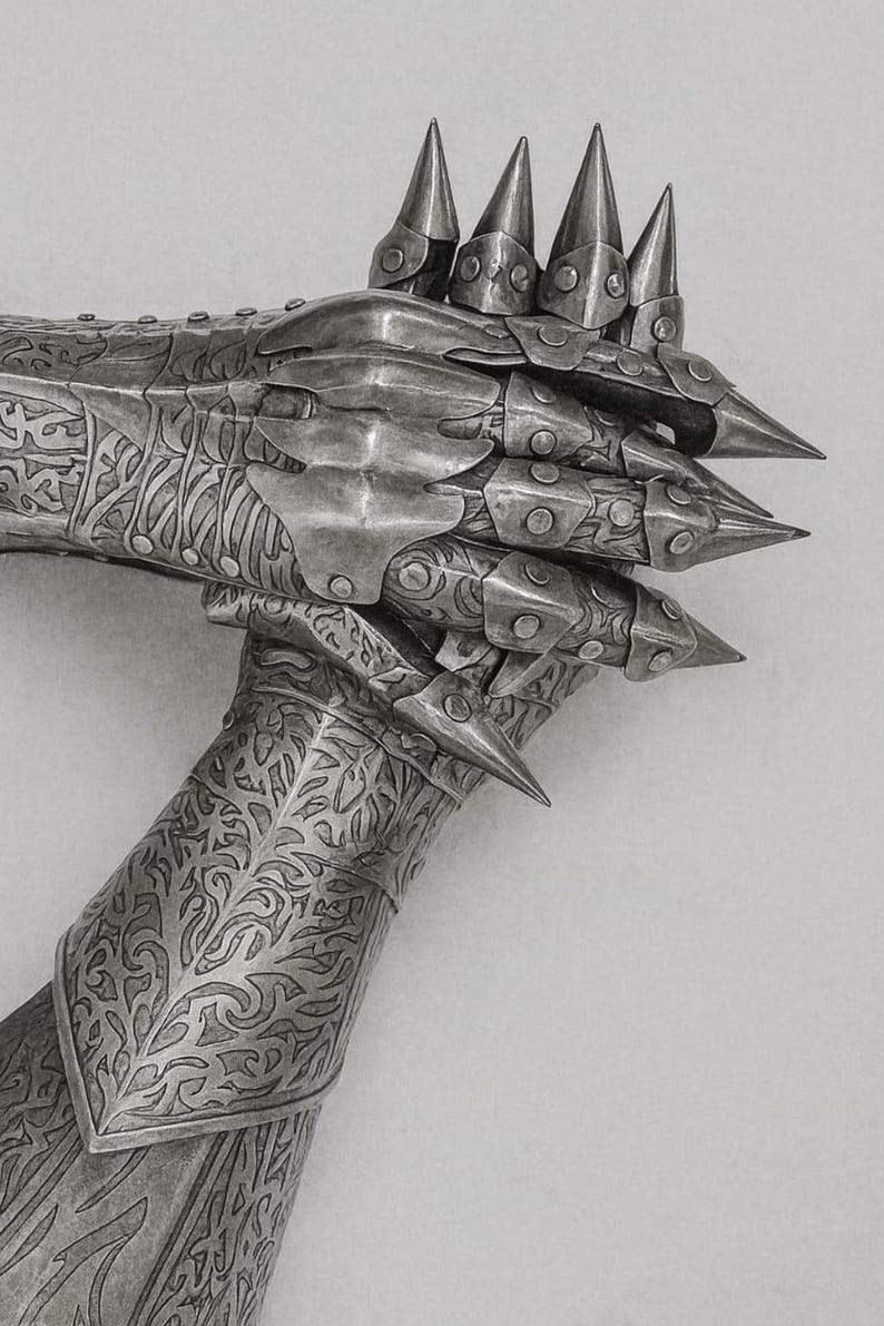 Medieval Spiked Gauntlet Glove: Handcrafted Steel Armor - Cosplay Prop ...