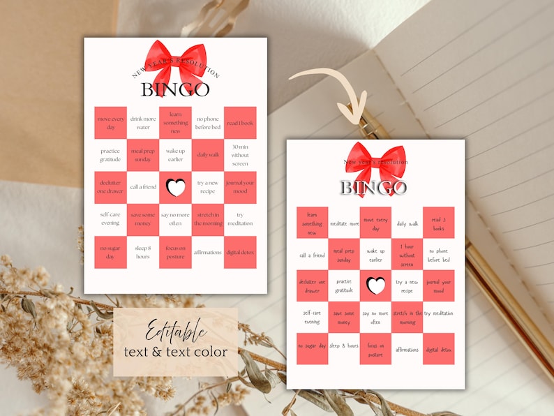 Vision Board Bingo Card 2026, New Years Resolution (printable PDF) - Etsy