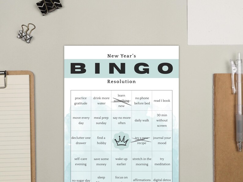 2026 Bingo Template, New Years Resolution, Bingo Card Vision Board ...