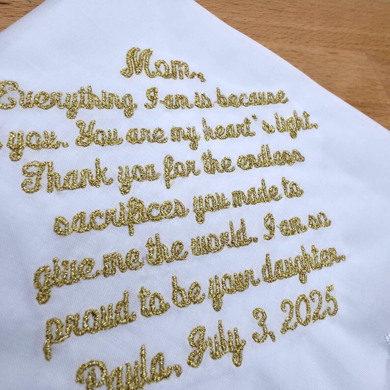 Personalized Wedding Handkerchief, Mother of the Bride Gift From ...