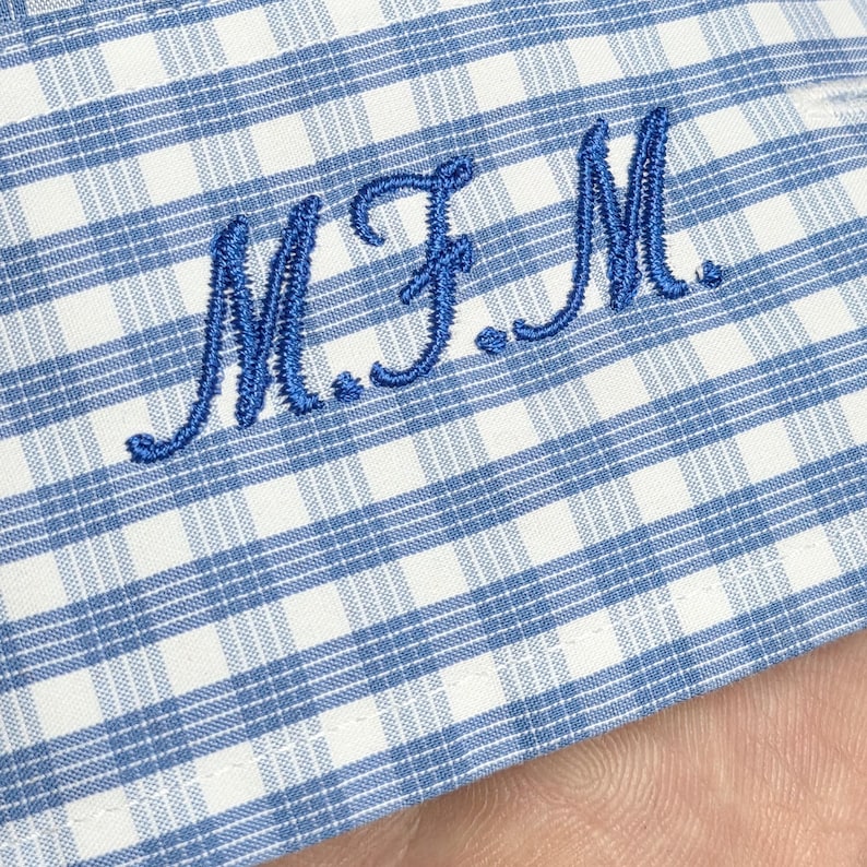 Personalized Embroidered Men's Dress Shirt: Custom Cuff Initials - Etsy