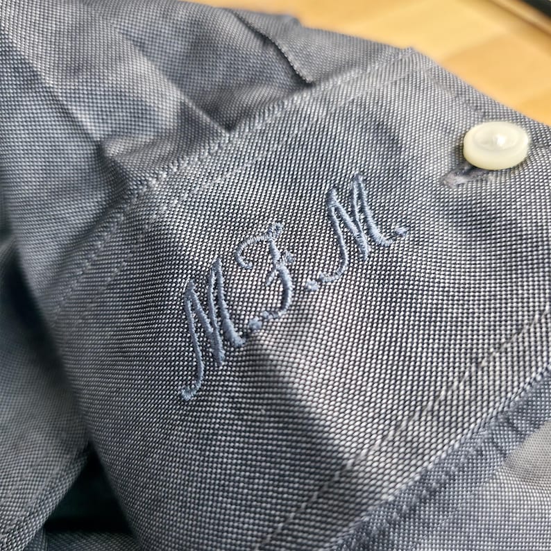Personalized Embroidered Men's Dress Oxford Shirt: Custom Cuff Initials ...