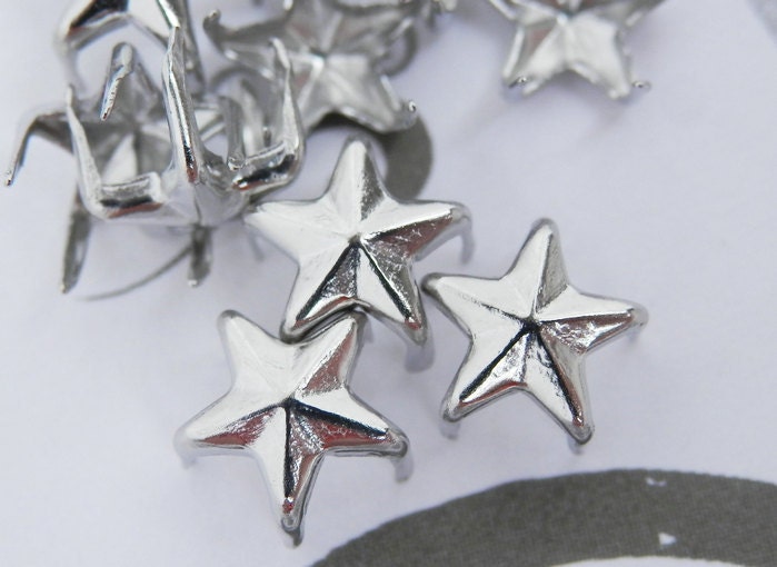 50pcs 7mm Silver STAR Studs Small Metal Studs SS07 - Etsy