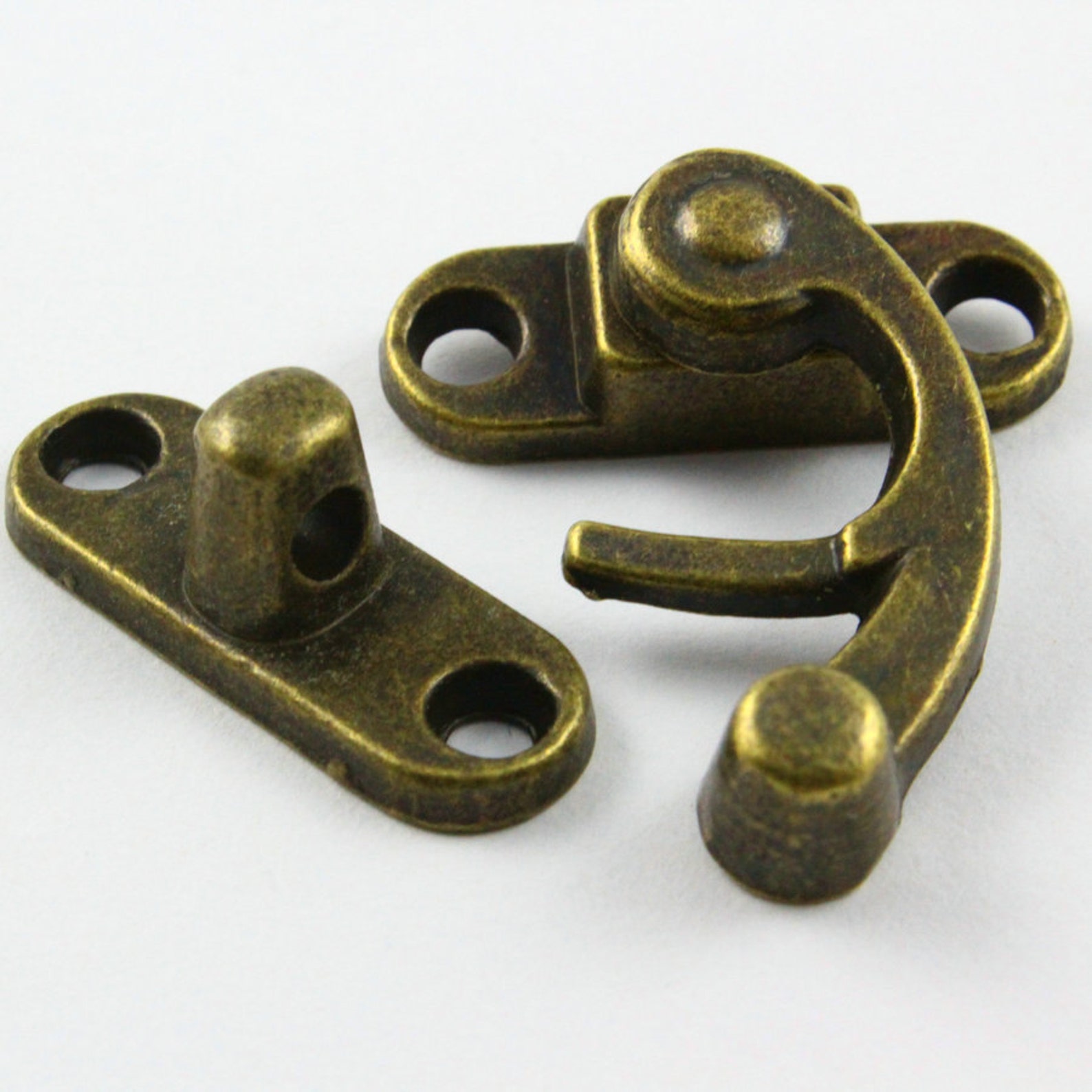 10pcs Antique Brass Jewelry Box Hasp Latch Lock 29x33mm With Screws ...