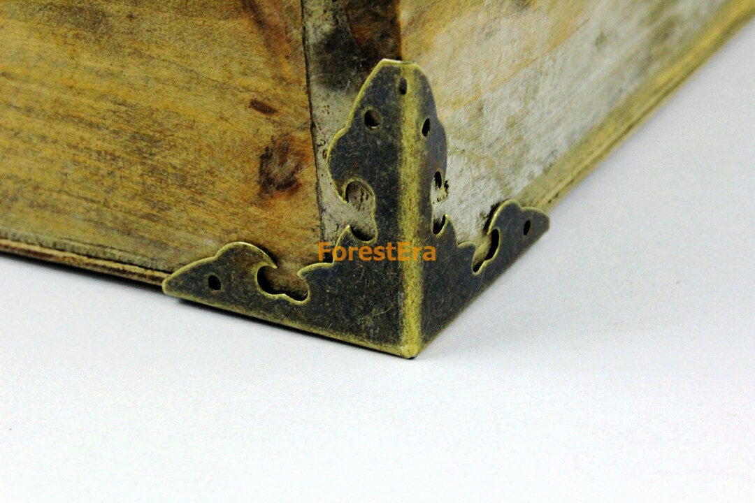 4pcs Antique Brass Jewelry Box Corner Decoration Corner Protection 30mm ...